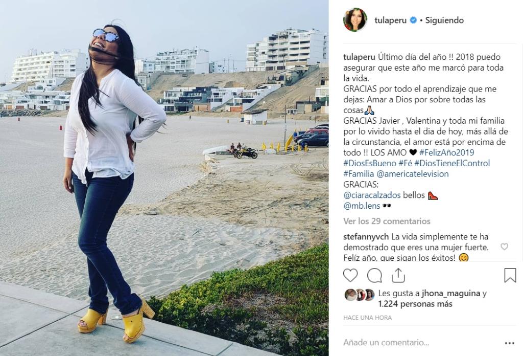 Instagram: Tula Rodríguez se despide del 2018 con emotivo mensaje y ...