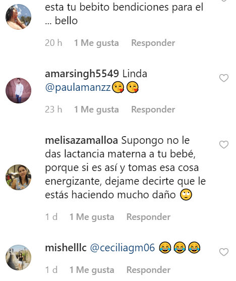 Paula Manzanal da bebida energizante a su hijo para promocionar marca ...